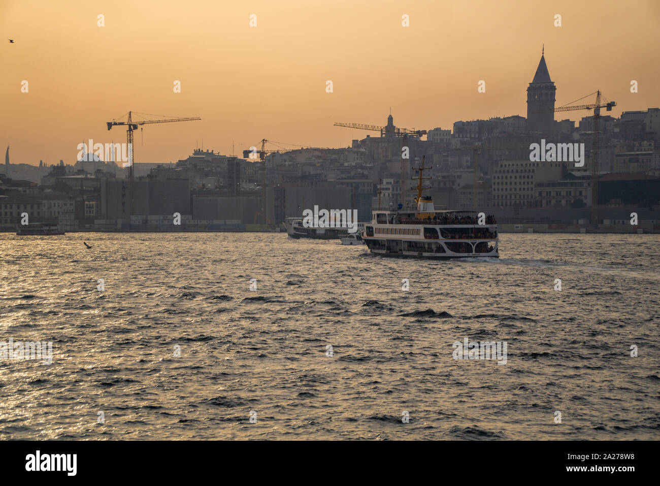 ferries of istanbul, also known as vapur. Marmara sea and Istanbul ...