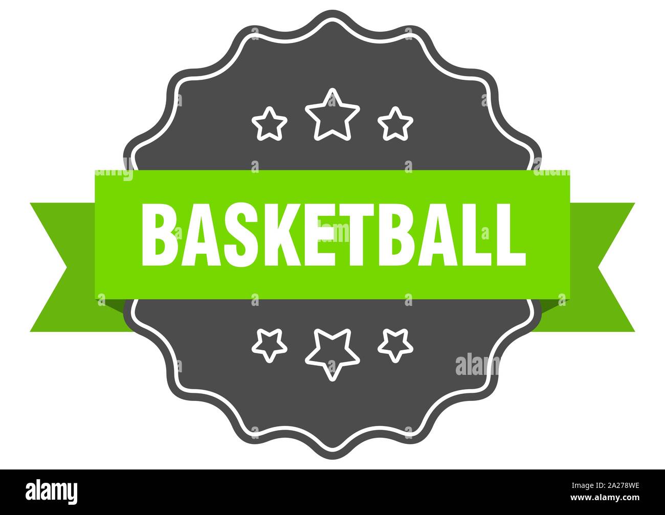 basketball isolated seal. basketball green label. basketball Stock ...