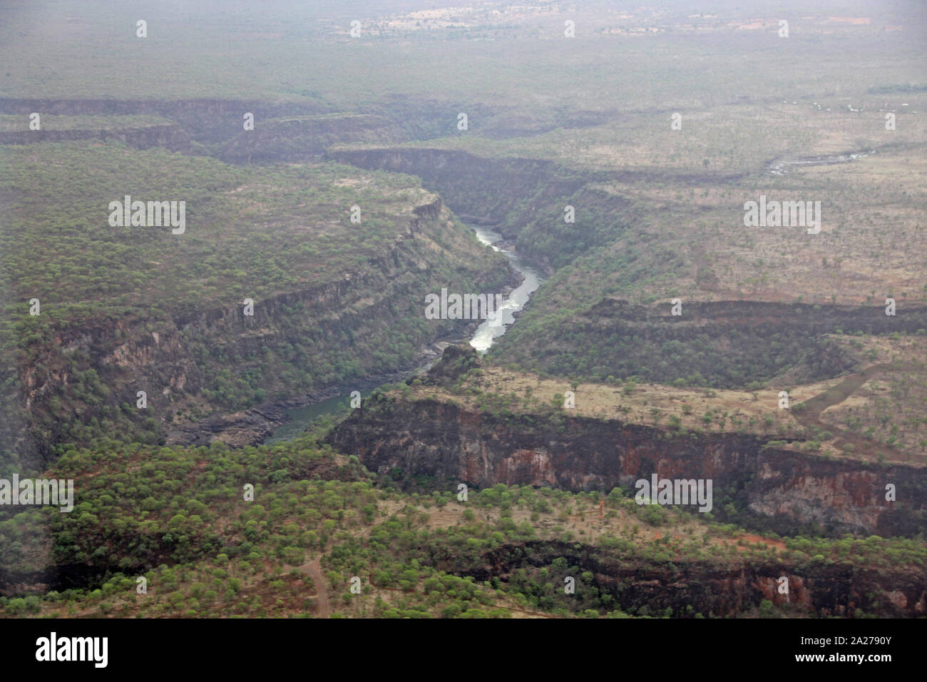 Zambezi River Gorge valley near Victoria Falls, Zimbabwe Stock Photo ...