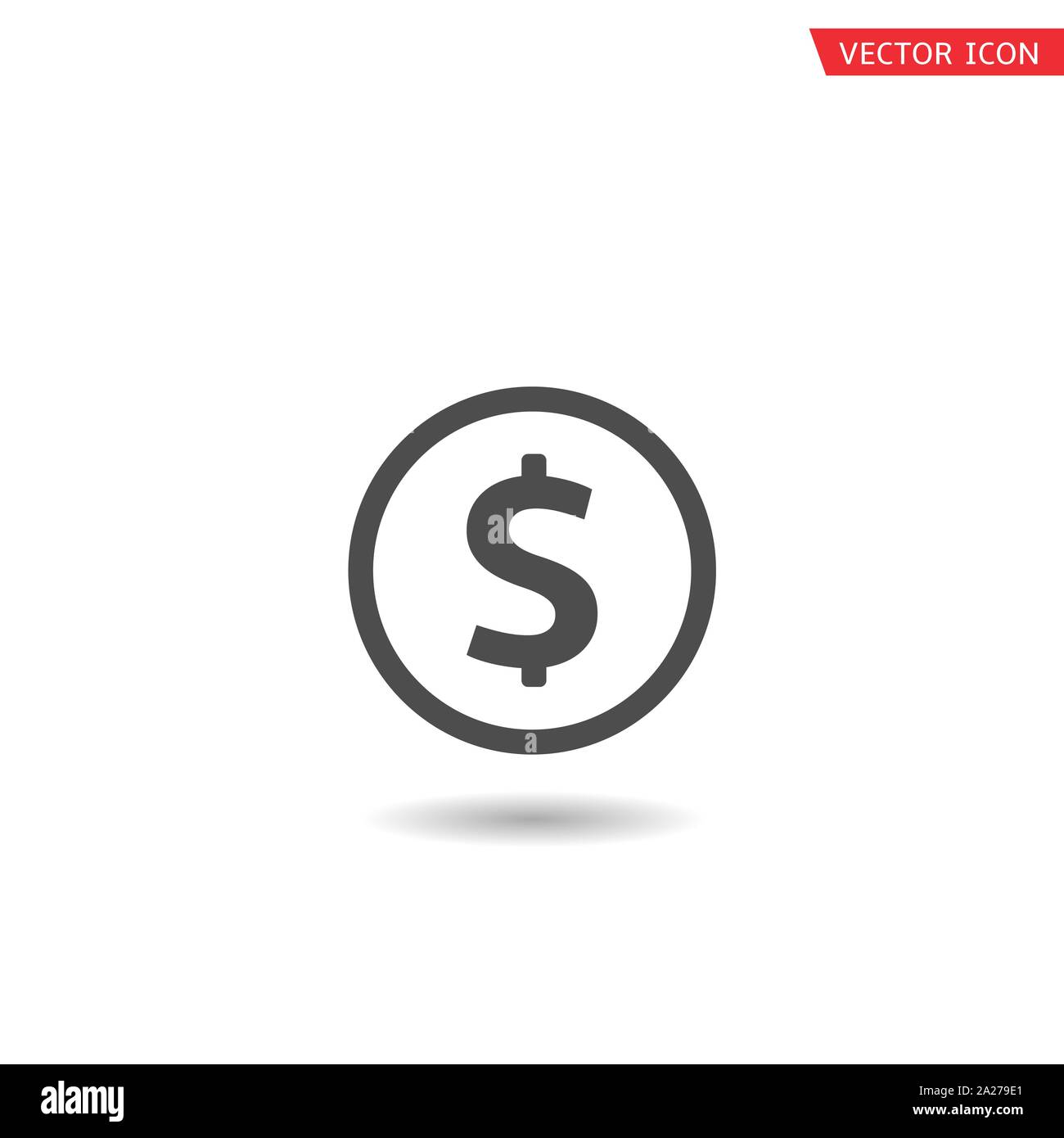 Dollar coin. Money icon isolated, Payment income salary bonus symbol ...