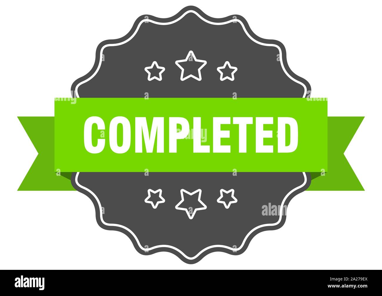 completed isolated seal. completed green label. completed Stock Vector ...