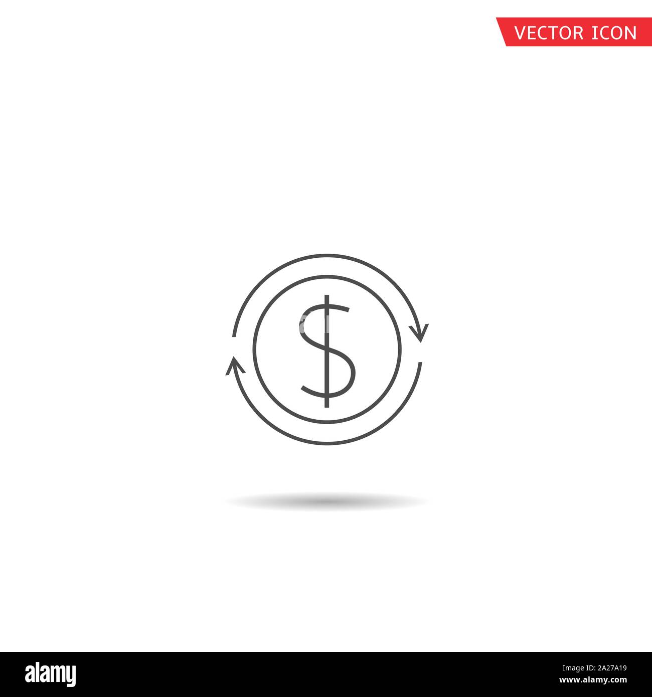 Money transfer icon. Dollar sign with arrows, Vector Stock Vector Image ...