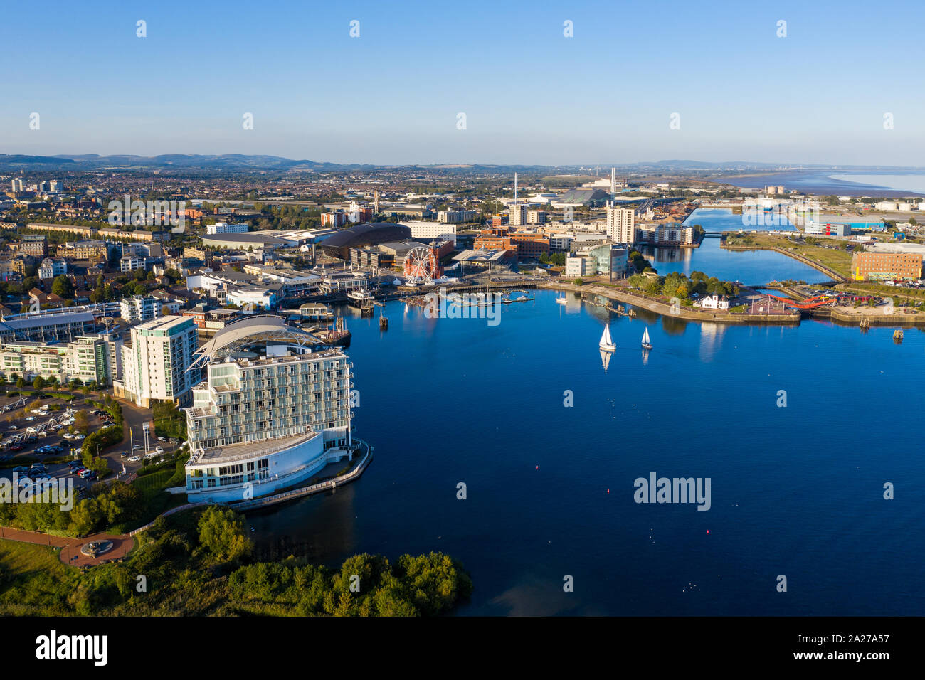 Cardiff waterfront aerial hi-res stock photography and images - Alamy