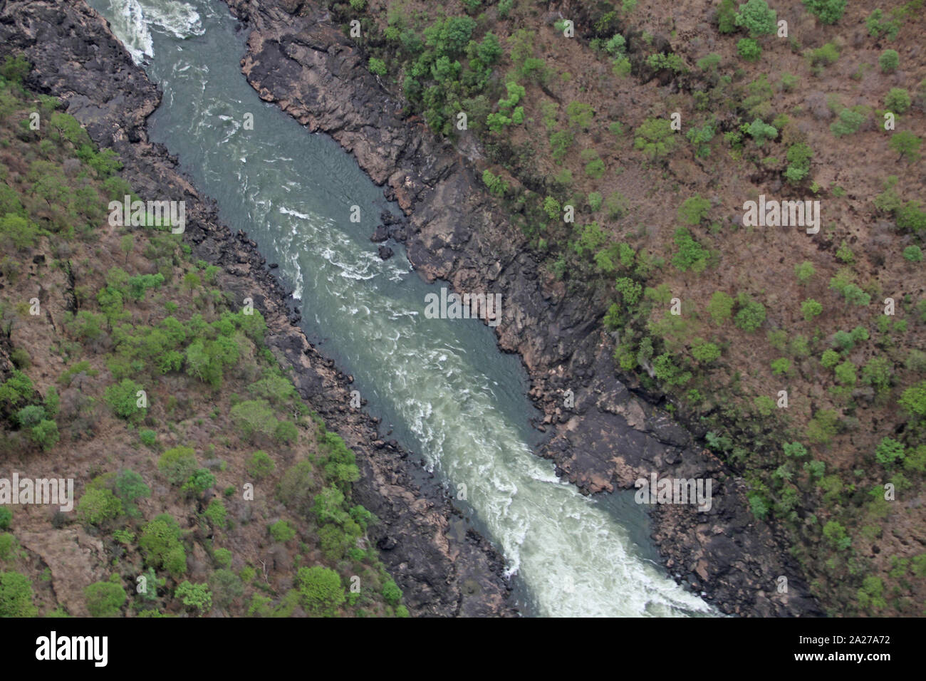 Zambezi River Gorge valley near Victoria Falls, Zimbabwe Stock Photo ...