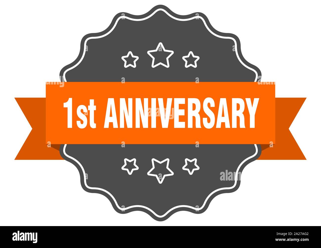 1st anniversary isolated seal. 1st anniversary orange label. 1st ...