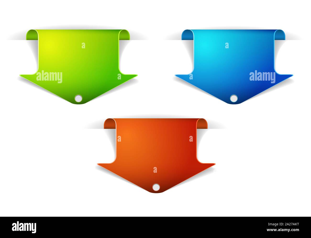 Set of colorful arrow bookmarks - arrow pointing at the content Stock ...