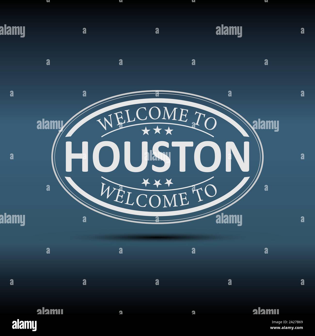 Welcome to Houston United States oval logo icon illustration on a white ...