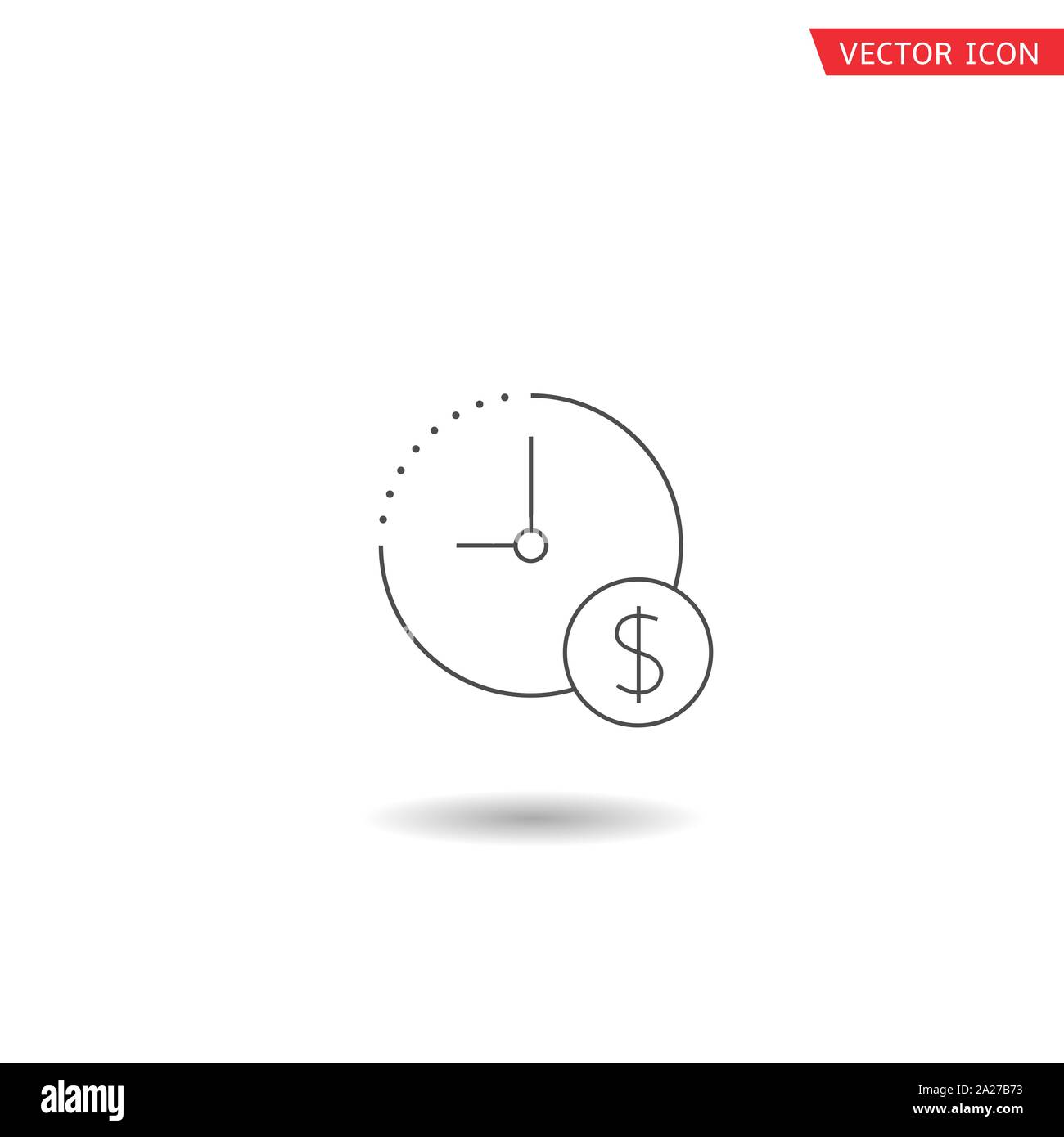 Time is money icon. Clock and dollar sign icon, Vector Stock Vector ...