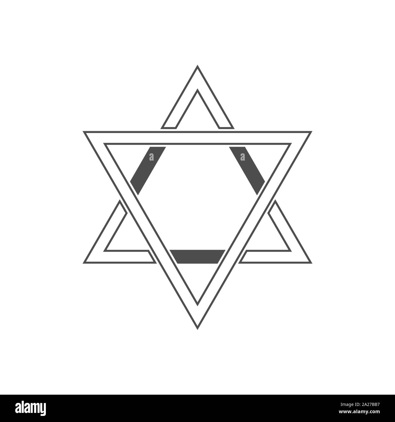 Star of David icon. Six pointed geometric star figure, generally ...