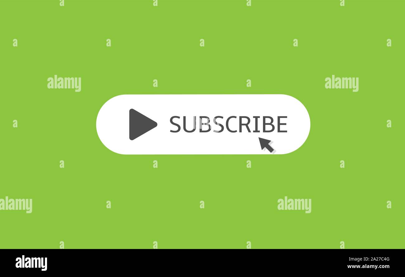 Subscribe banner template. White Subscribe button with play buttonand ...