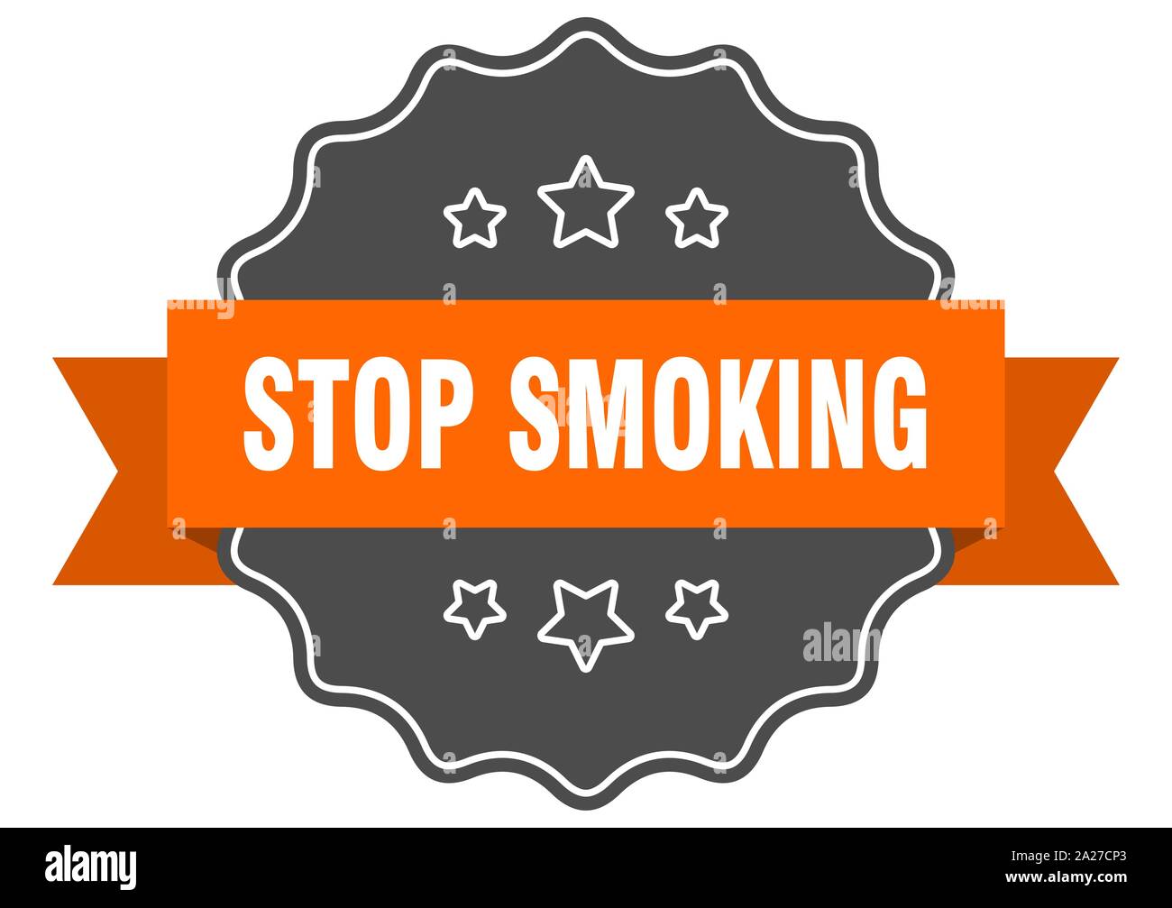 stop smoking isolated seal. stop smoking orange label. stop smoking ...