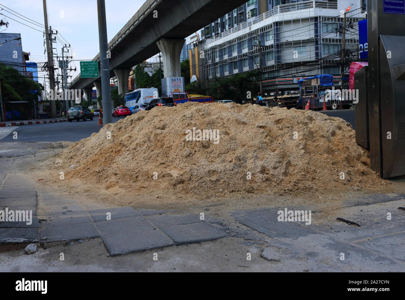Bangkok, Thailand - September 24, 2019 : Closeup pile of sand on ...