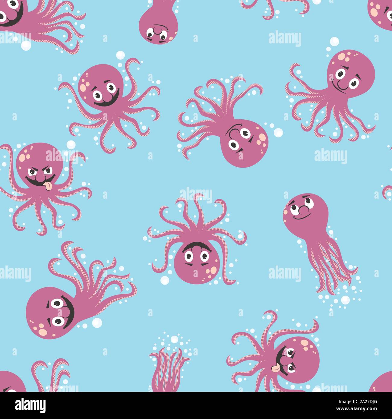 Octopus Seamless Pattern Stock Vector Image & Art - Alamy