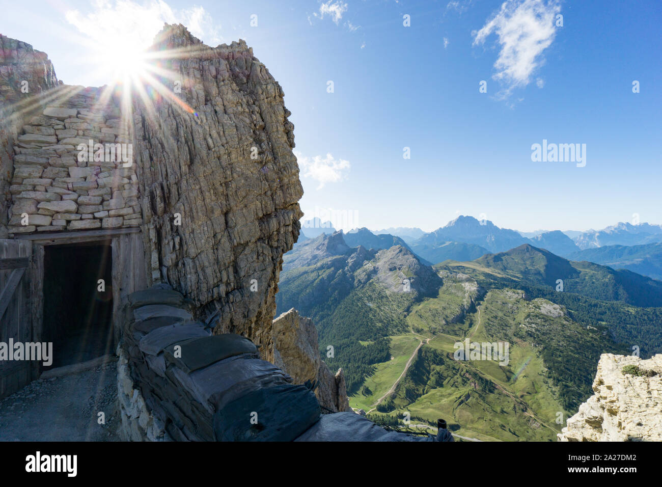 historic battlements and tunnels from World War I in the Italian ...