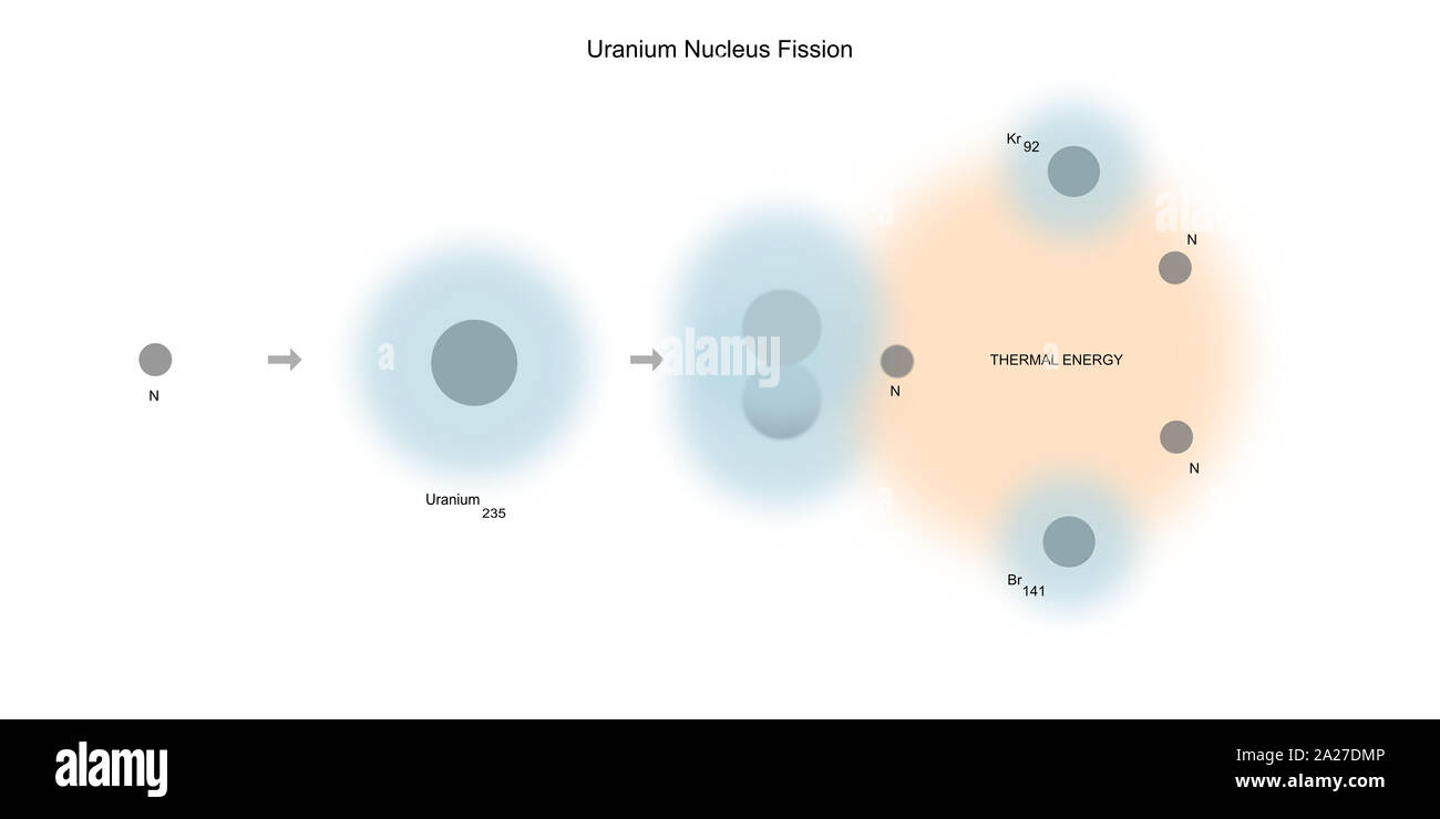 nuclear uranium fission - elementary particles physics theory Stock ...