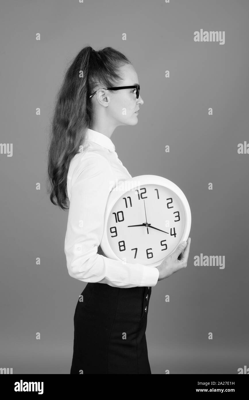 Side view clock Black and White Stock Photos & Images - Alamy