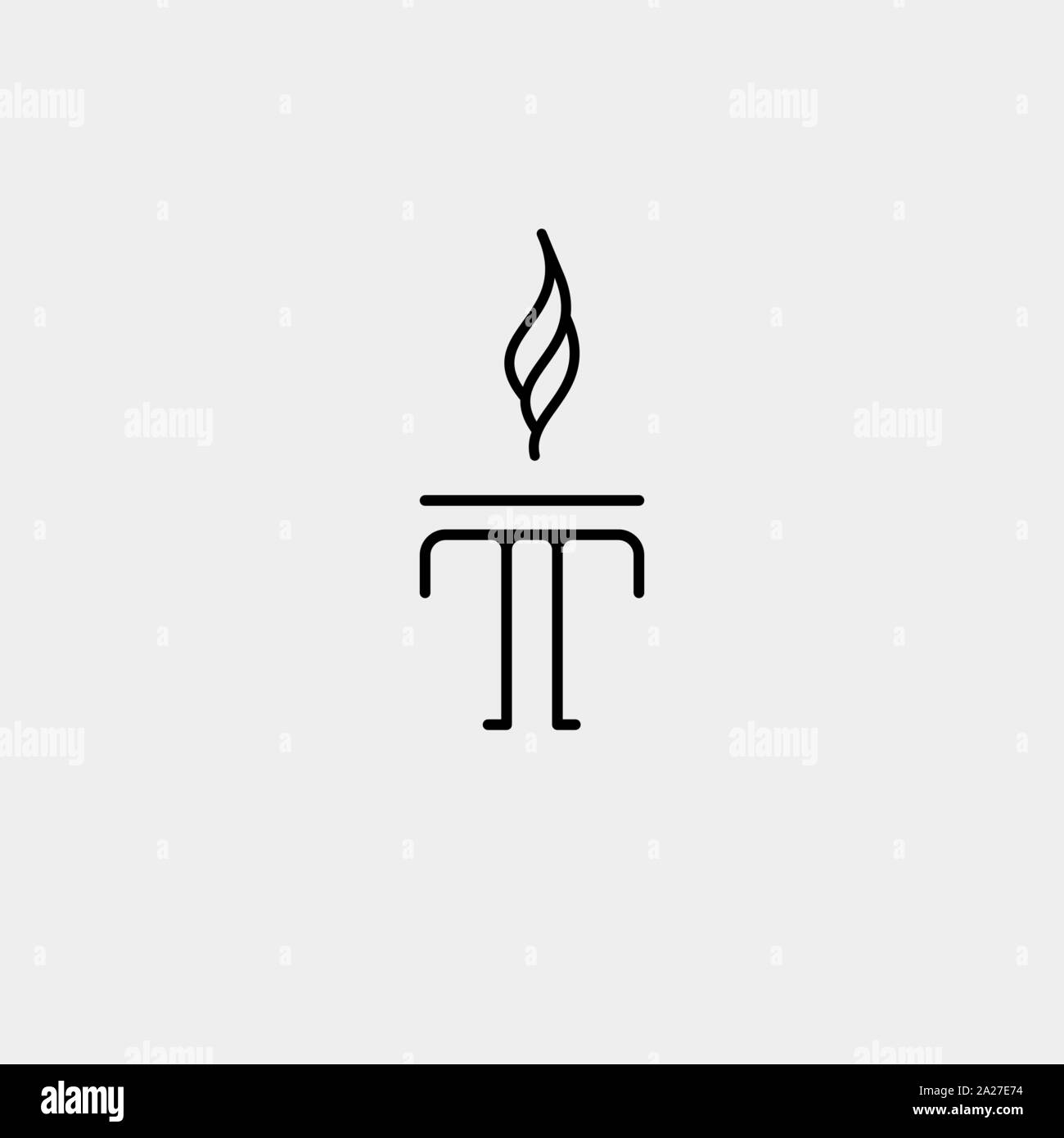 Initial T Torch Logo Template Vector Design Stock Vector Image & Art ...