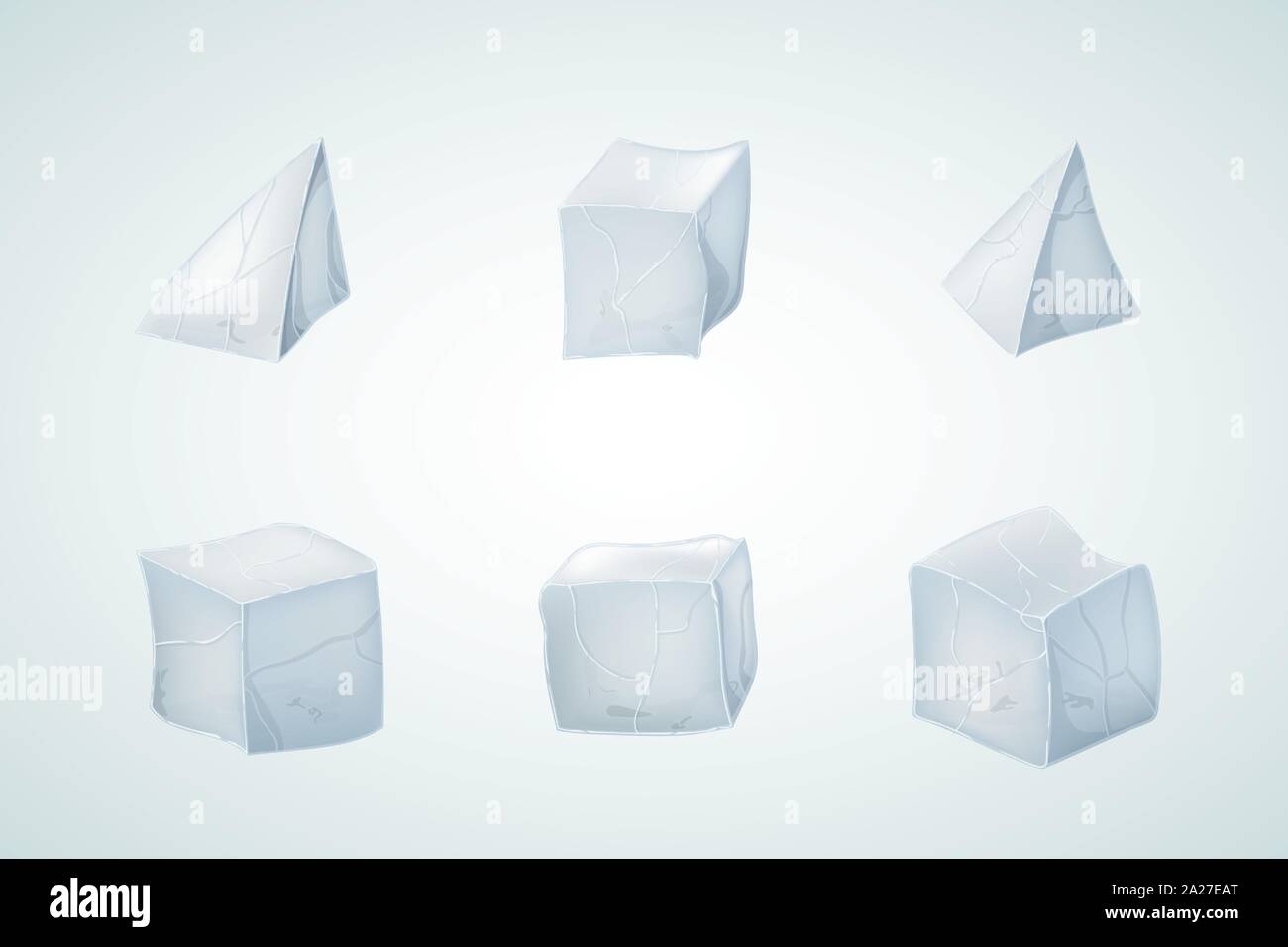 Set of ice cubes and pyramids. Vector illustration. 3D design. Winter design Stock Vector Image ...