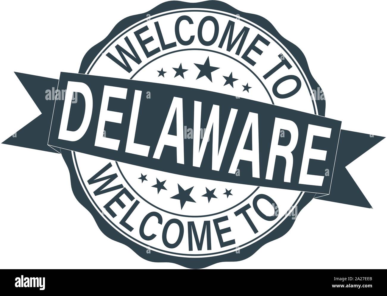 rubber stamp with text welcome to Delaware on white, vector ...
