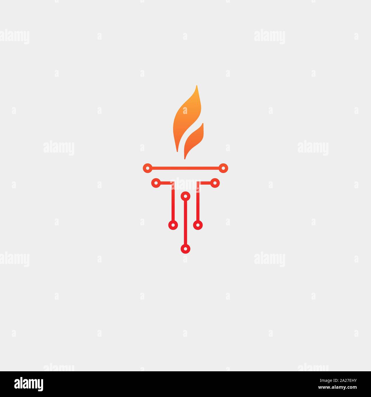 Initial T Torch Logo Template Vector Design Stock Vector Image & Art ...
