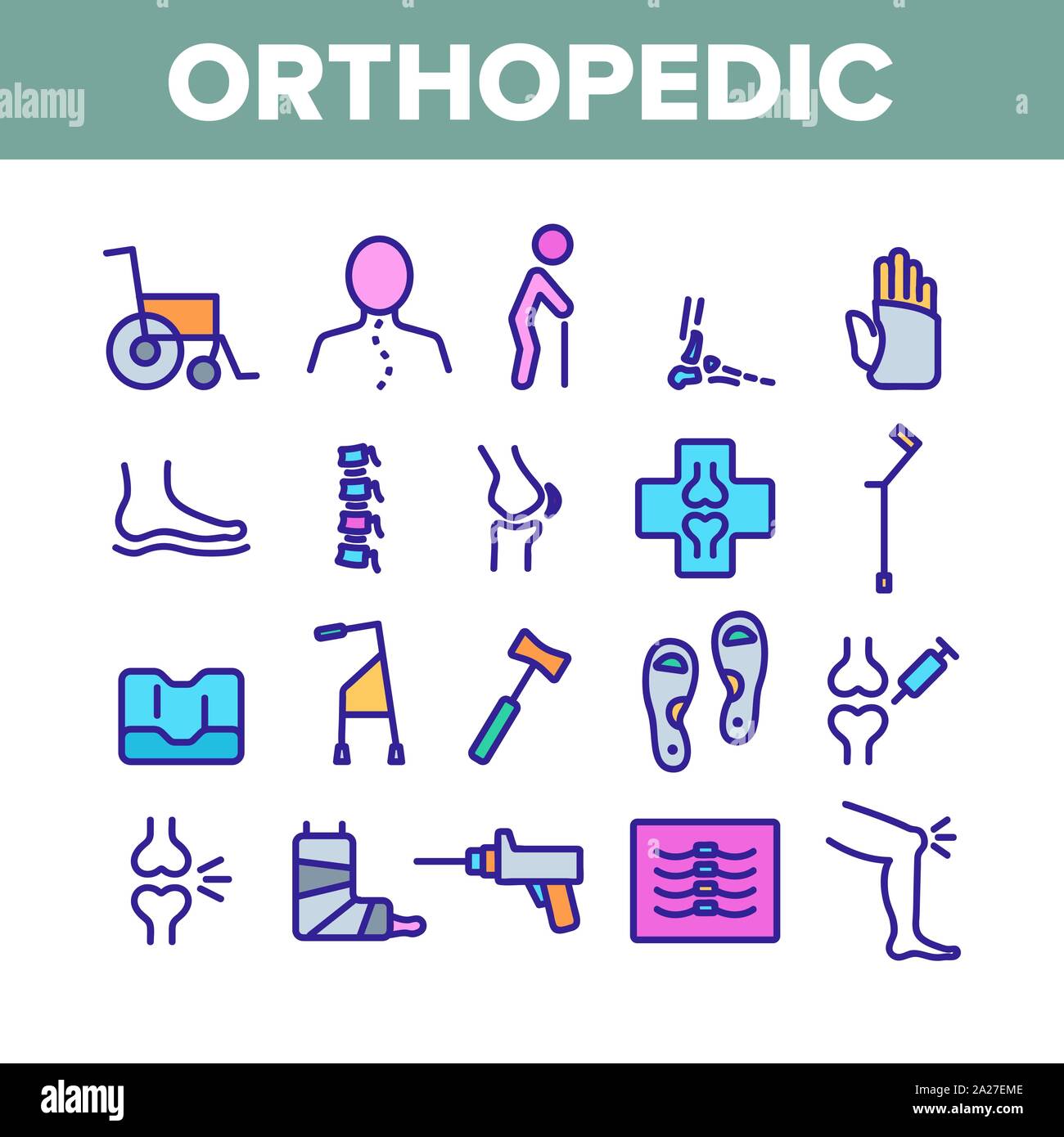 Orthopedic Color Elements Vector Icons Set Stock Vector Image & Art - Alamy