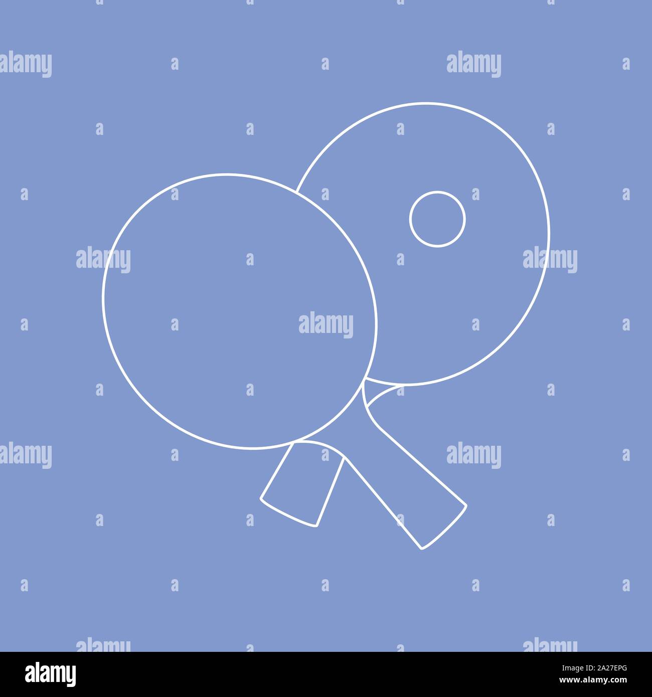 Vector illustration with sports equipment for table tennis. Two crossed ...