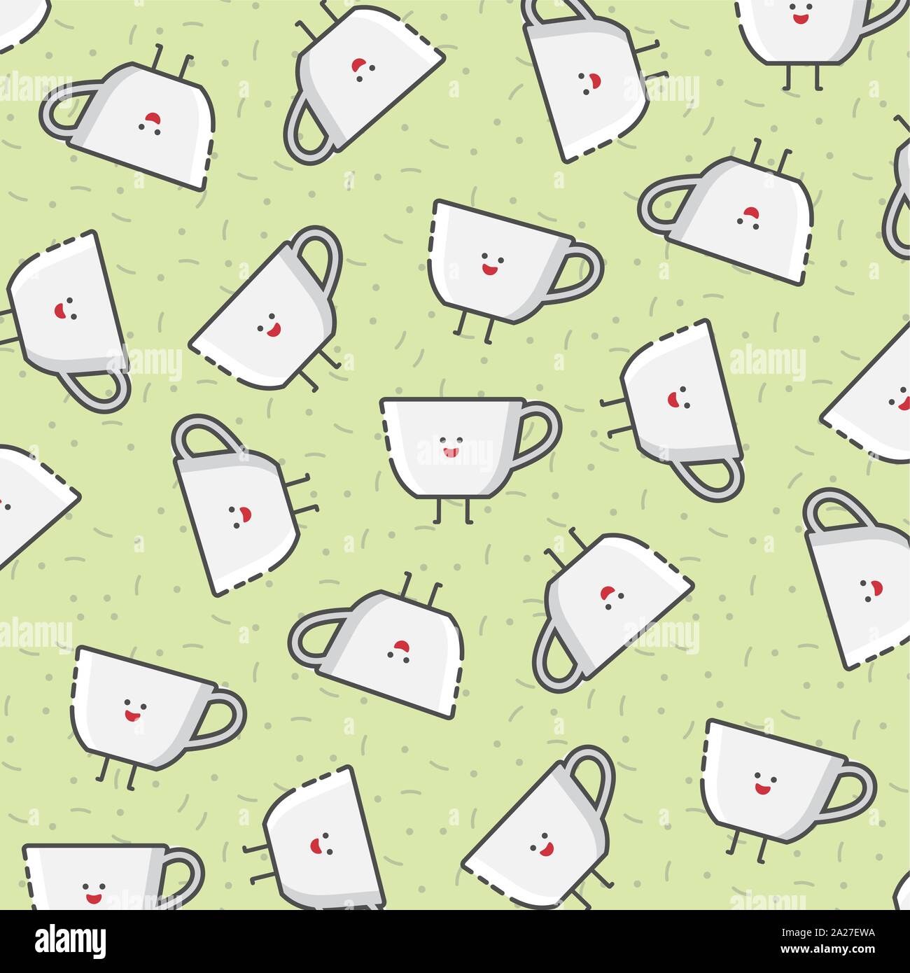 A Cute Cup Illustration Background Vector with Green Color Stock Vector ...