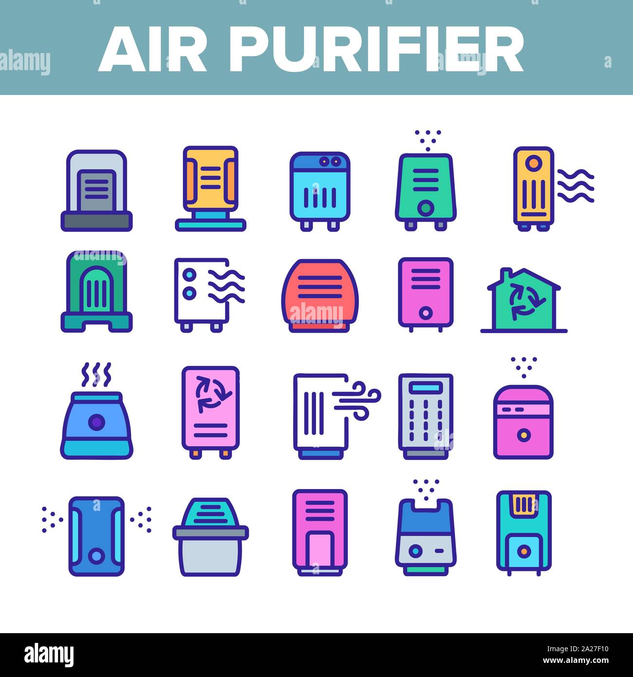 Home devices linear icons hi-res stock photography and images - Alamy