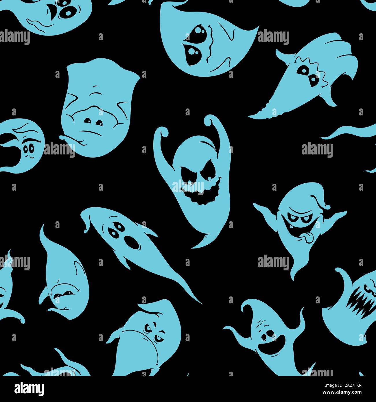 Seamless pattern illustration ghosts Stock Vector Images - Alamy