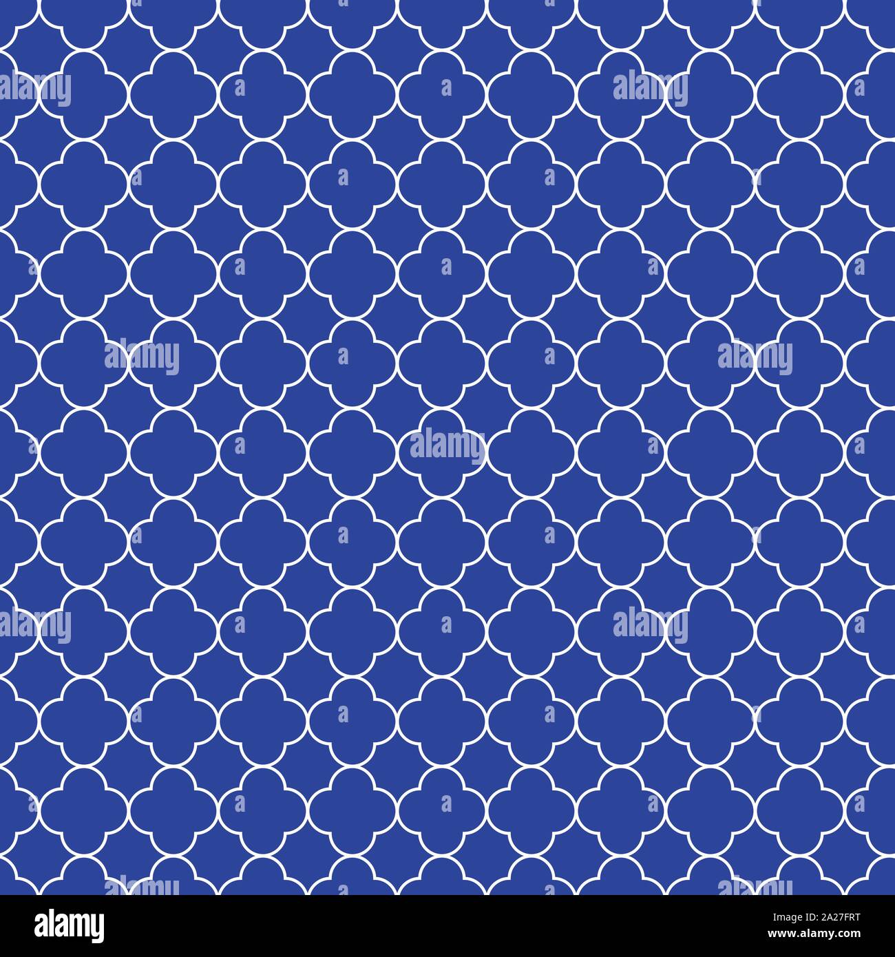 Quatrefoil Outline Blue
