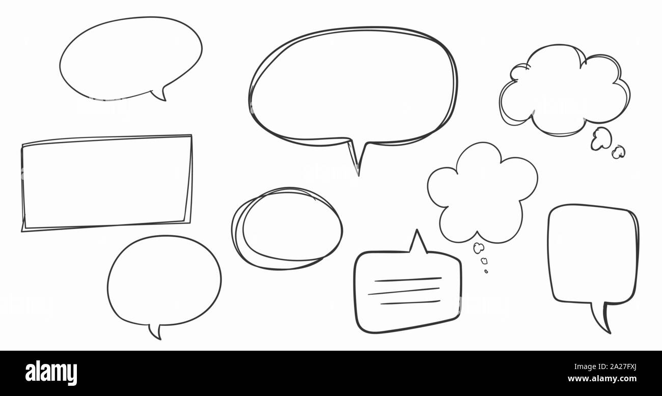 Hand drawn Speech Bubbles on white background Stock Vector Image & Art ...