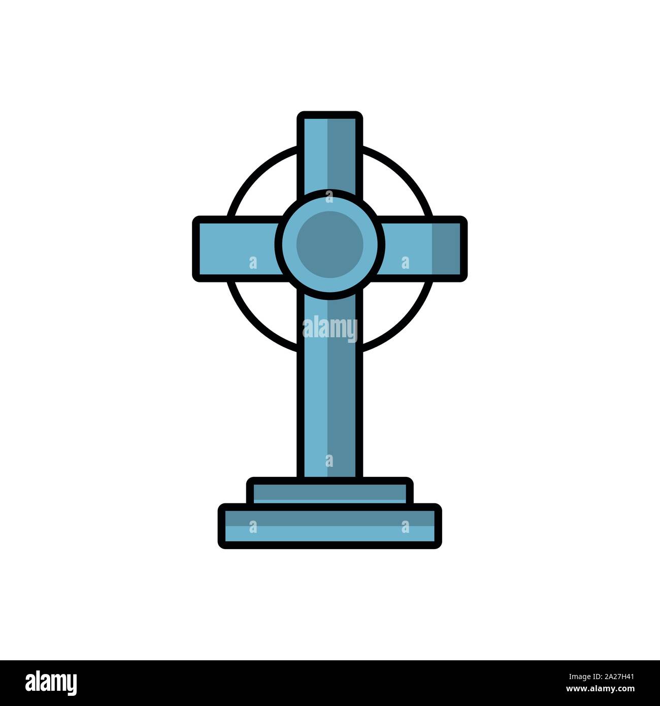 cemetery graveyard with cross icon Stock Vector Image & Art - Alamy