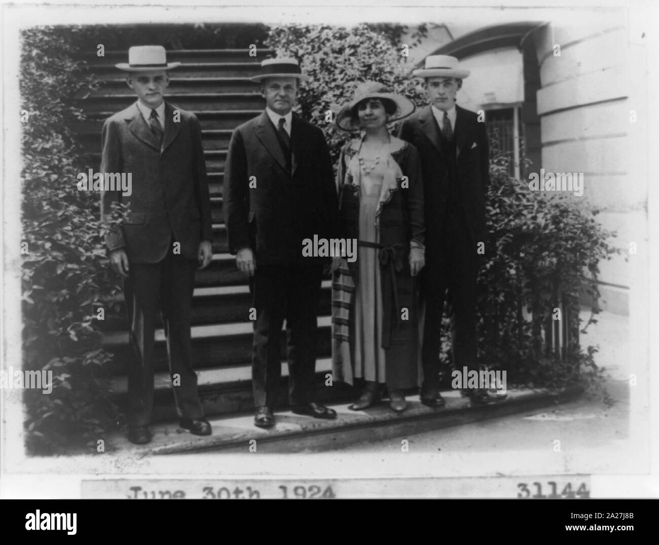 Pres. and Mrs. Calvin Coolidge and sons, full-length portrait, standing ...