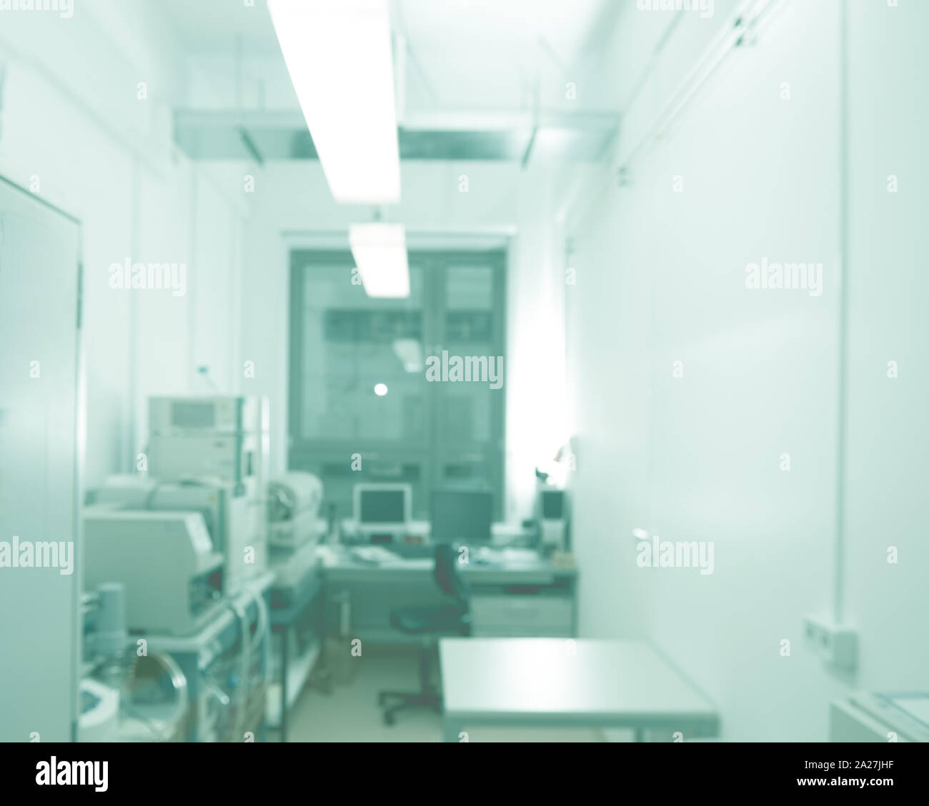 Blurred laboratory interior, scientific background with copy-space ...