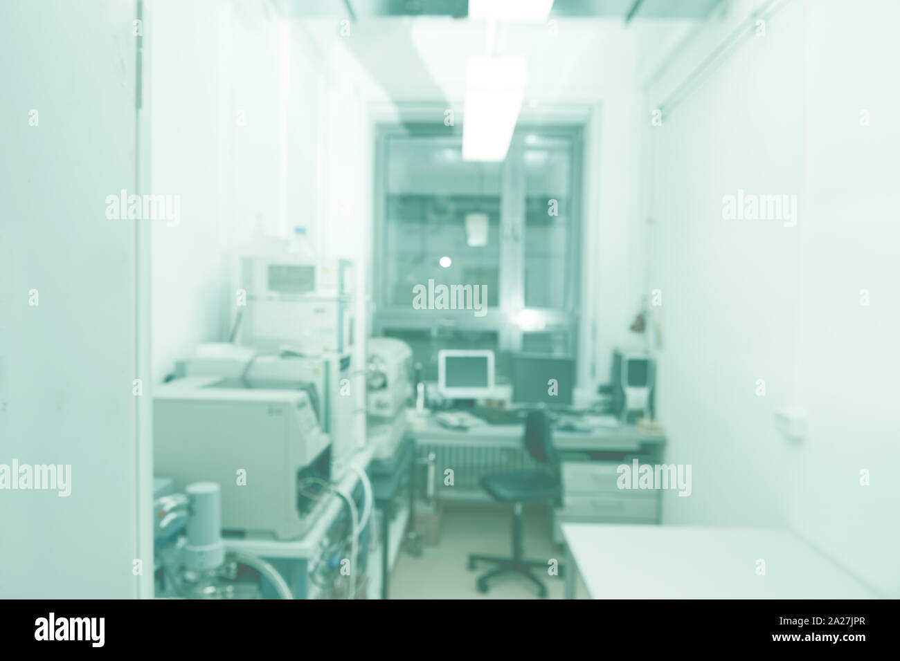 Blurred laboratory interior, scientific background with copy-space ...