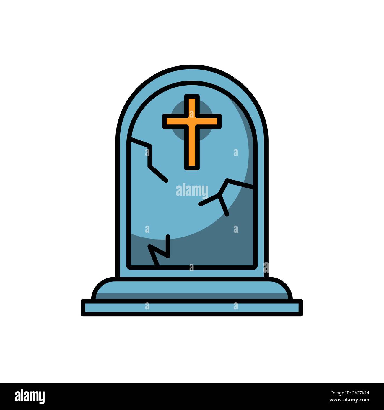 cemetery graveyard with cross icon Stock Vector Image & Art - Alamy