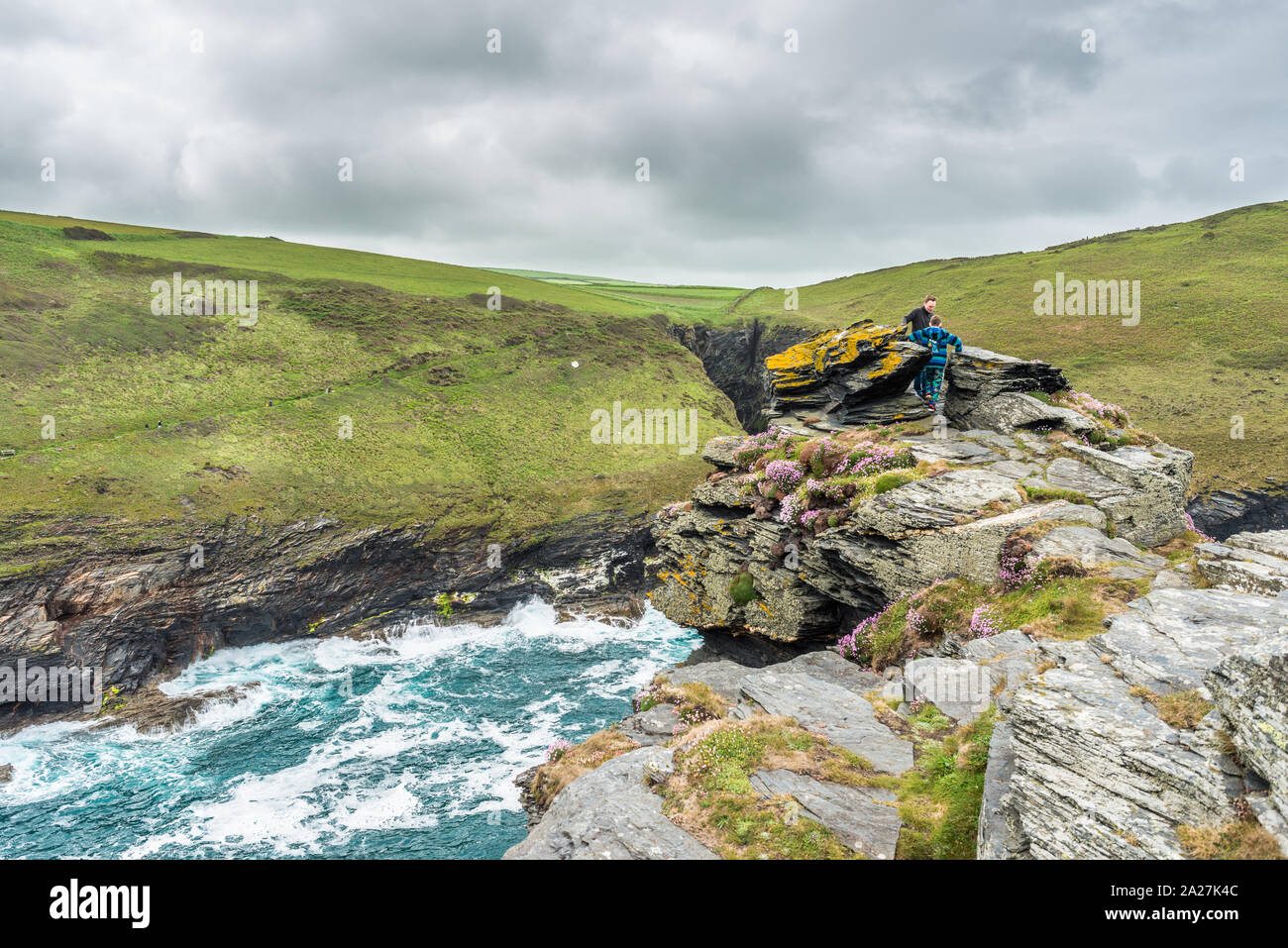 Spectacular views from the top of Warren point near Boscastle Harbour ...