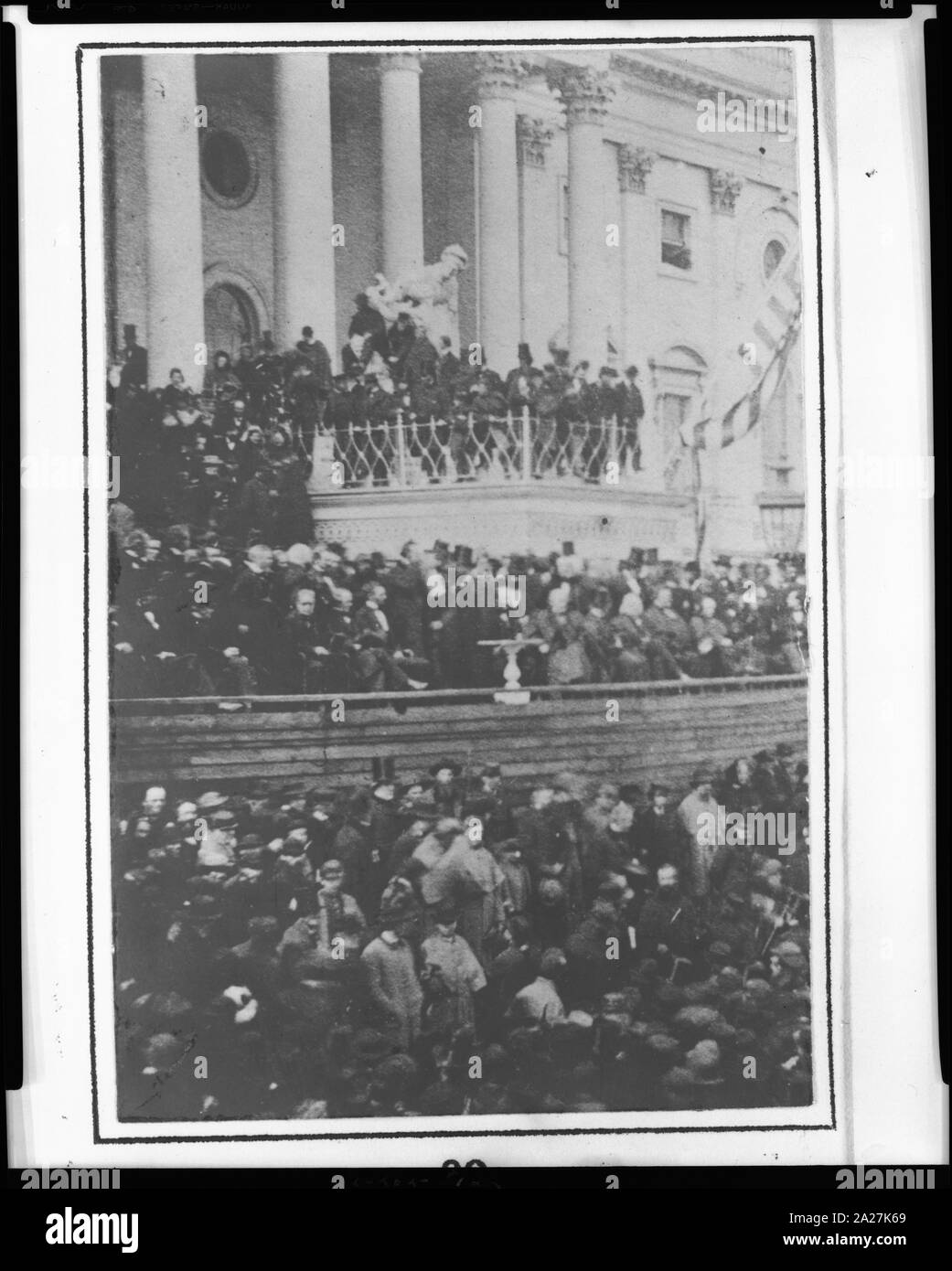 President Abraham Lincoln delivering second inaugural address in front ...