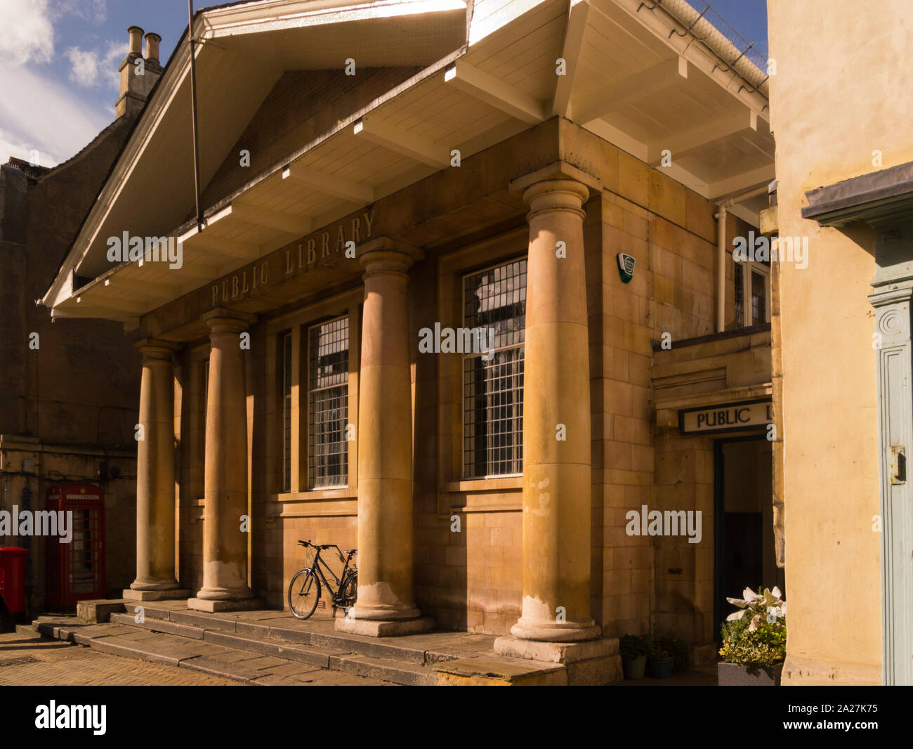 Magnificent stone building housing the Public Library in High Street in ...