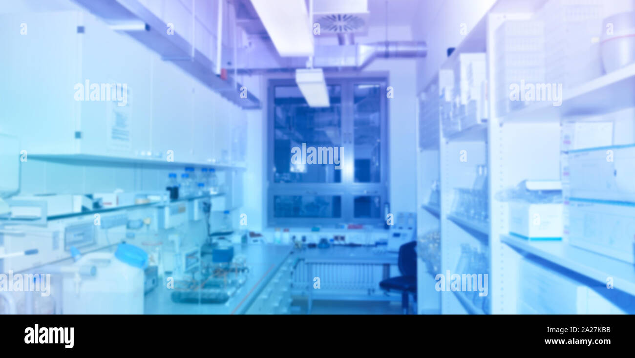 BLurred laboratory interior, scientific background with copy-space ...