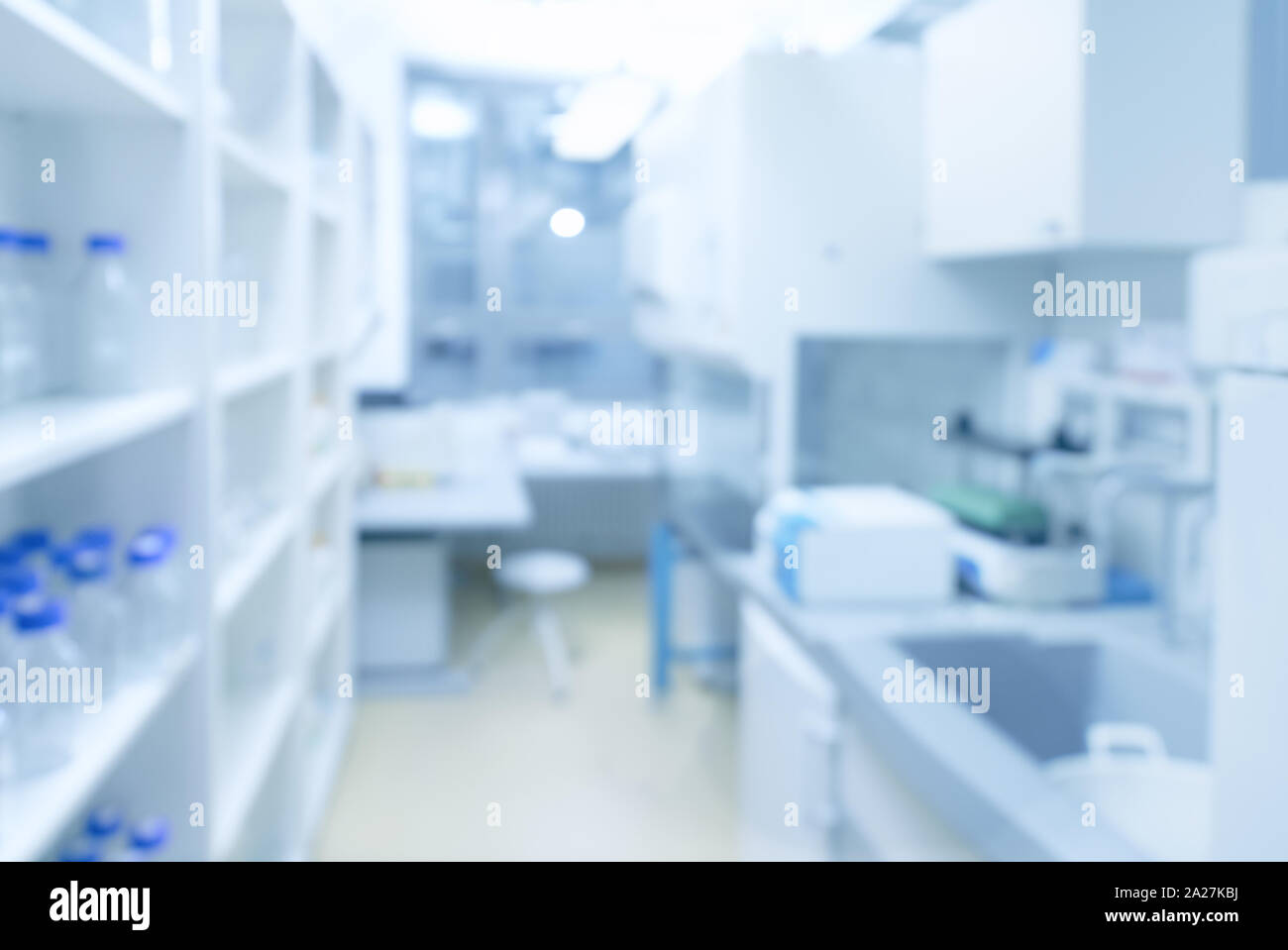 BLurred laboratory interior, scientific background with copy-space ...