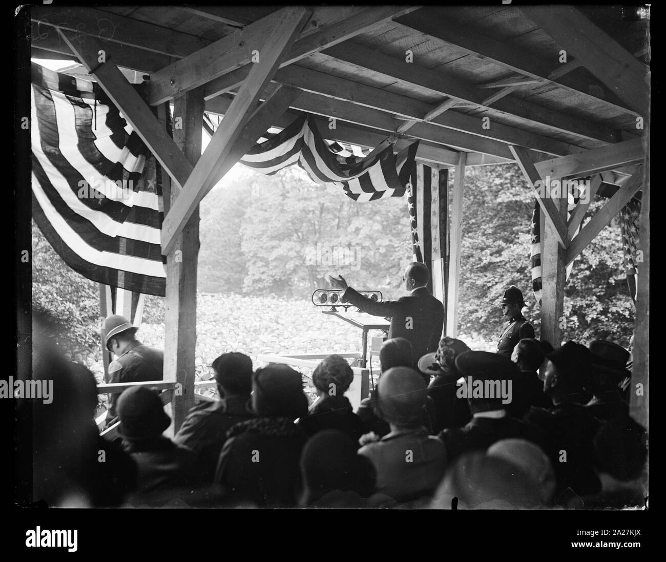 President Coolidge at podium Stock Photo - Alamy