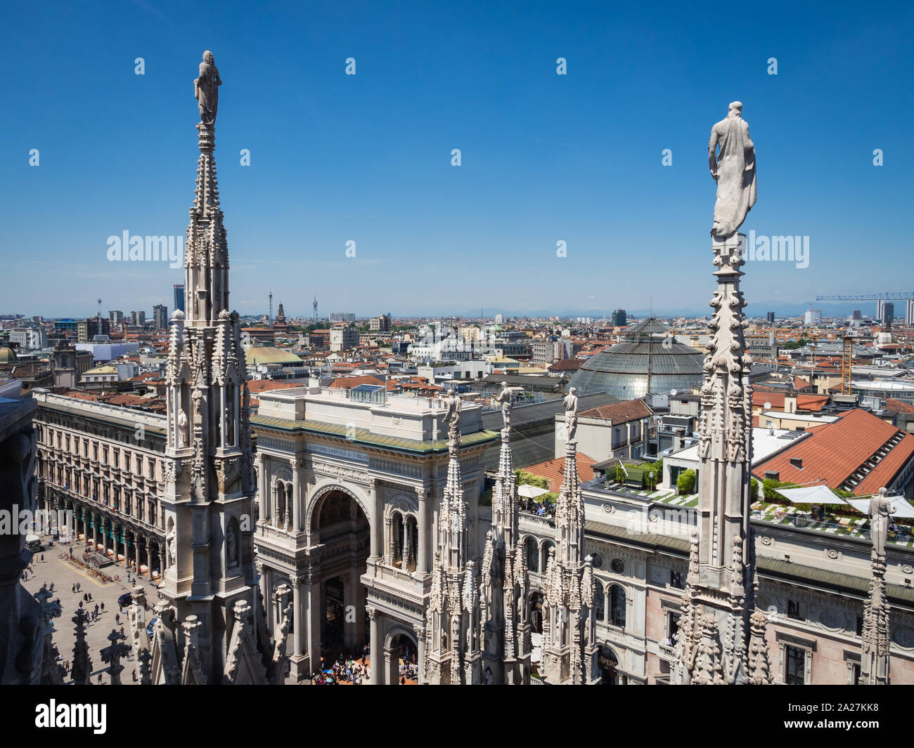 View from roof terrace of Milan Catehdral in Italy Stock Photo - Alamy