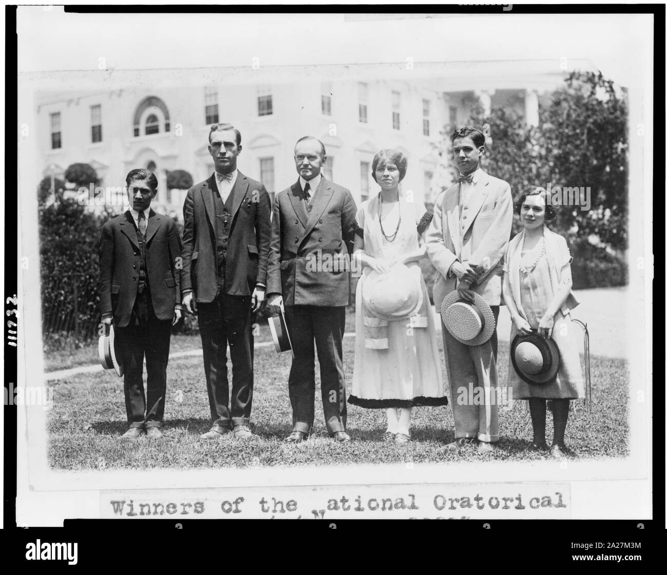 President Coolidge, full-length portrait, standing, facing slightly ...