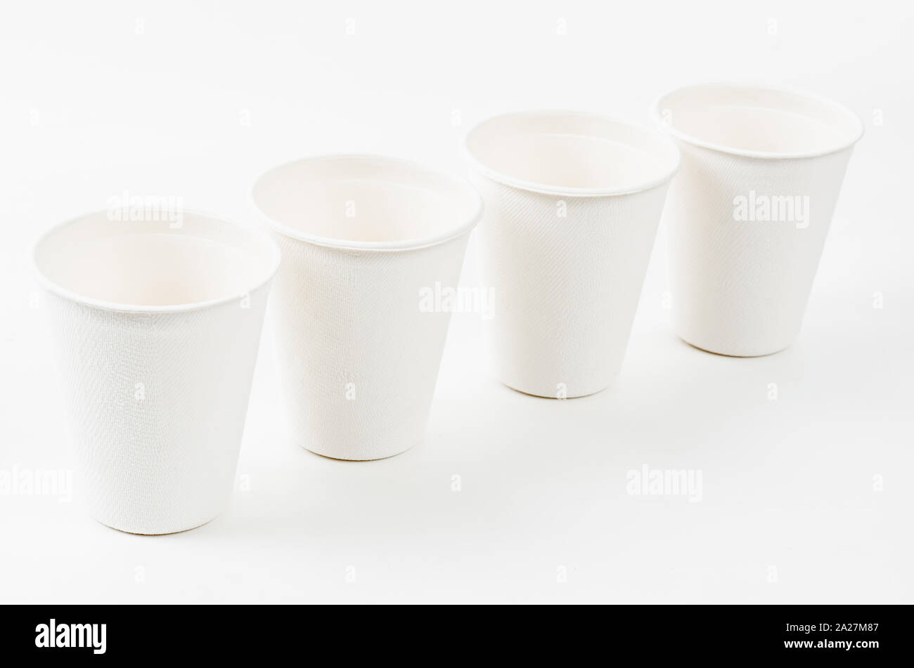 Biodegradable glass make from nature fiber on white background, Eco ...