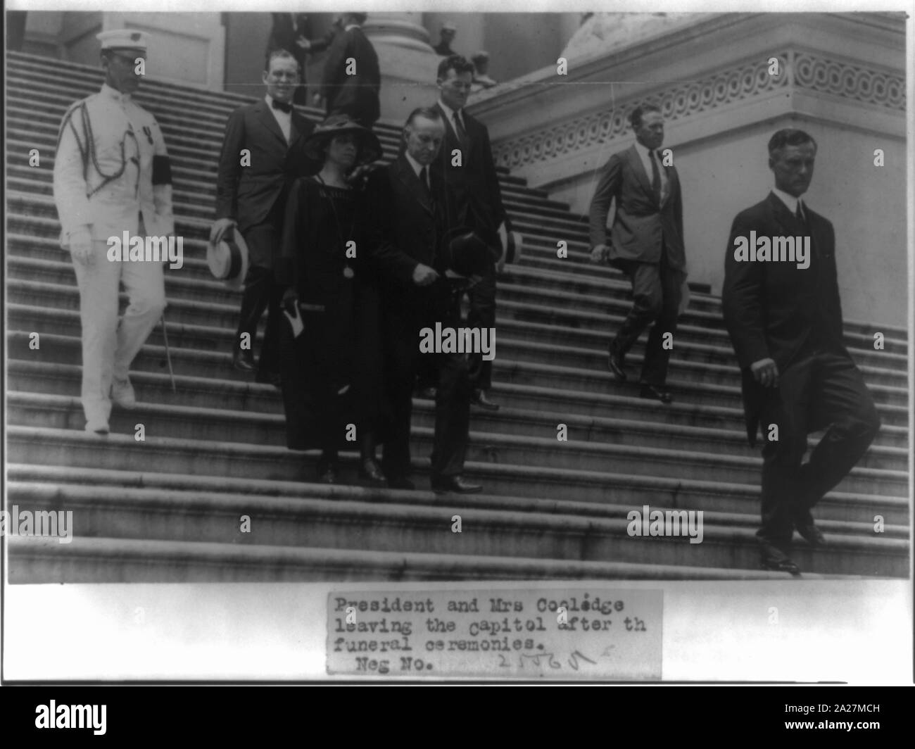 President Harding's funeral; President and Mrs. Coolidge leaving the ...
