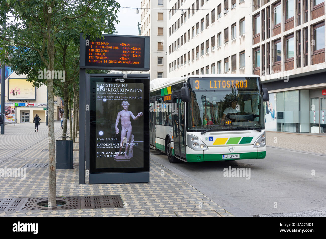 Slovene street local bus at bus stop transport transportation sl hi-res ...