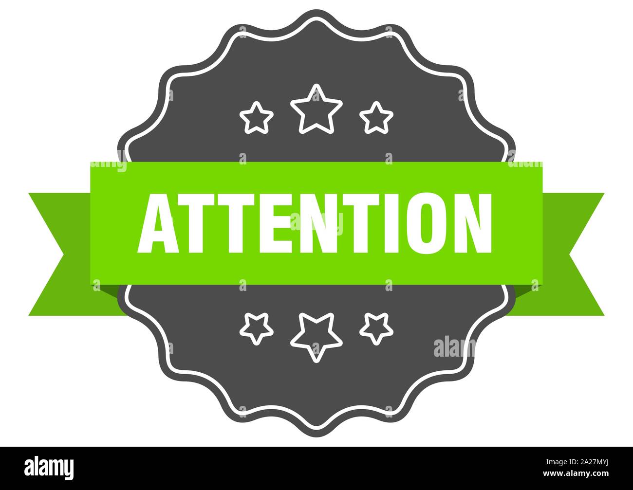 attention isolated seal. attention green label. attention Stock Vector ...