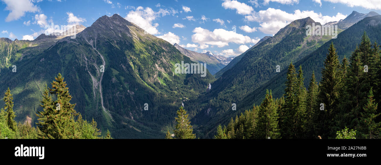 Scenic mountain nature along the Gerlos Alpine Road, Austrian Alps ...