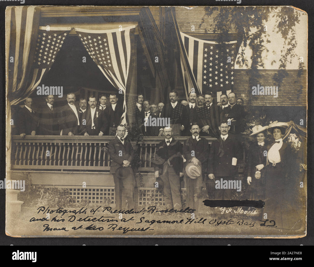 President Roosevelt and his detectives at Sagamore Hill, Oyster Bay, L ...